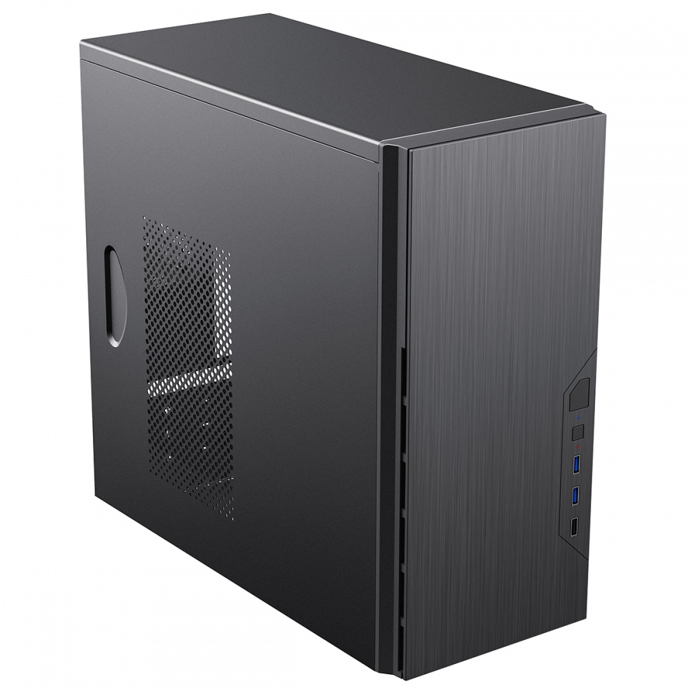 CiT Course Micro ATX PC Case with Brushed Aluminium Front and 1 x 8cm ...